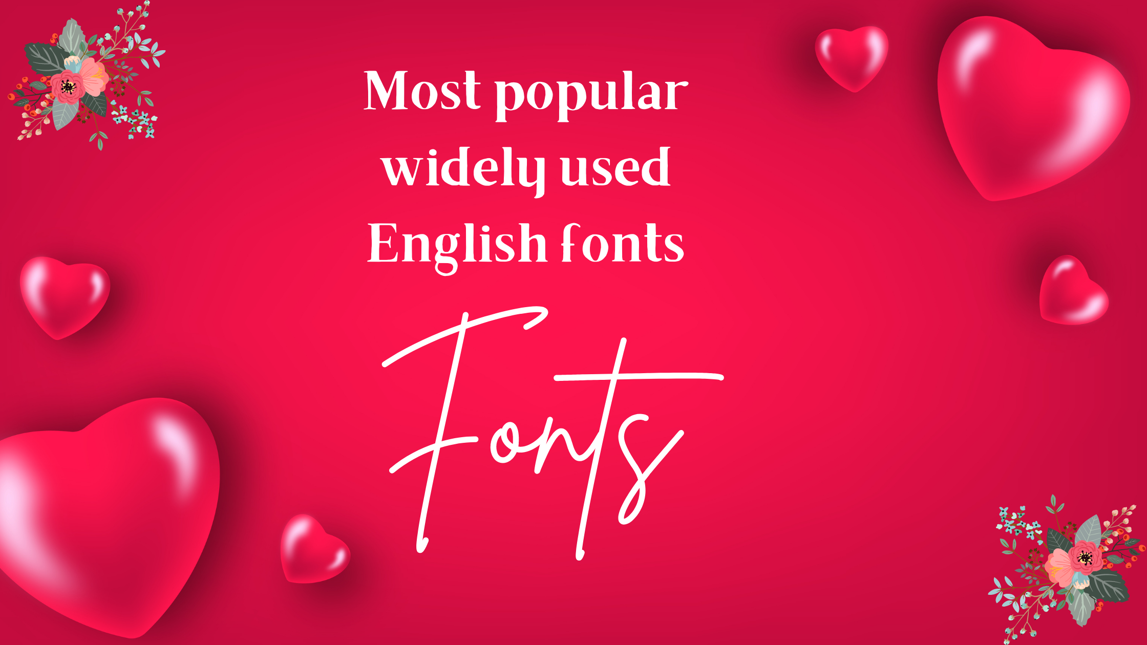 Most popular widely used English fonts - Pro Digital Marketing Company